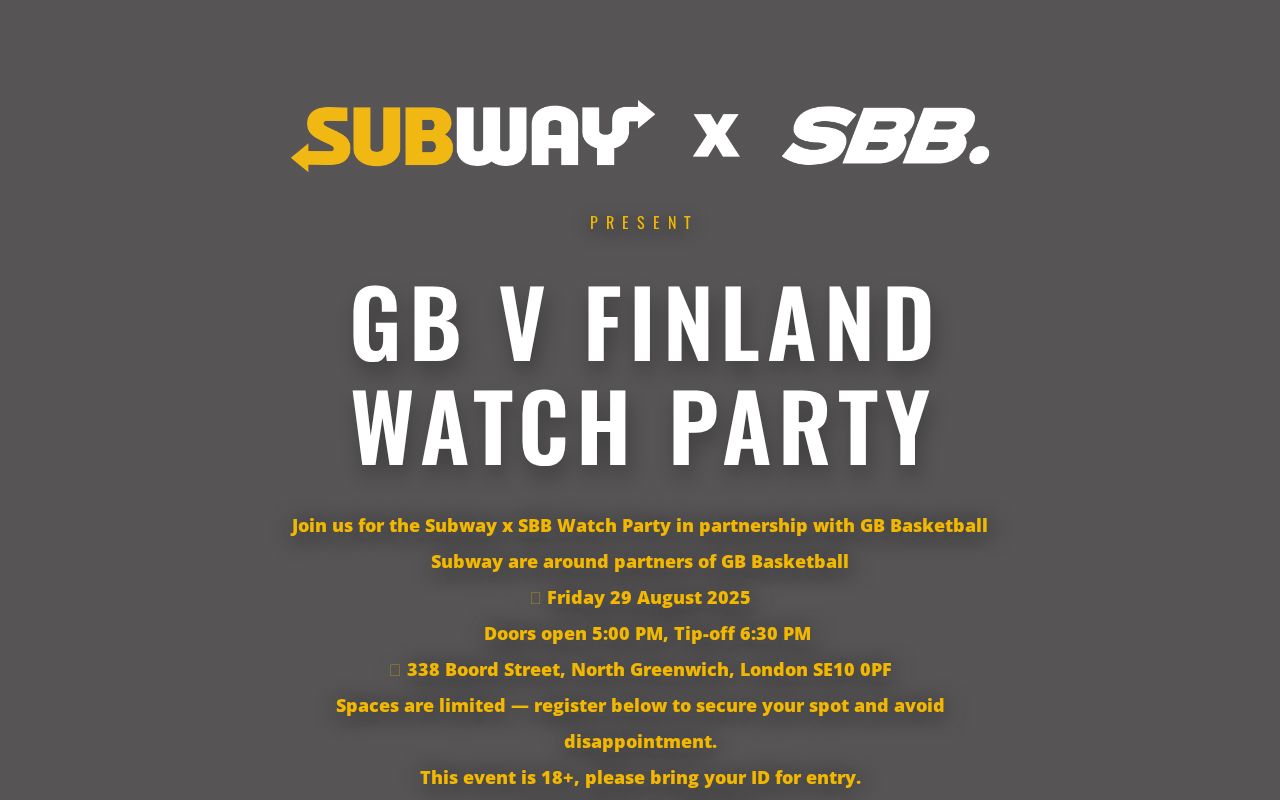 SUBWAY x SBB WATCH PARTY